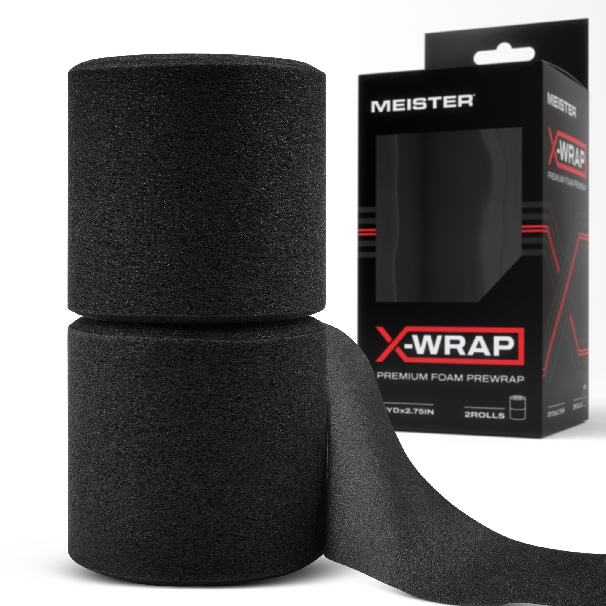 Meister X-Wrap Foam PreWrap - 30yd x 2.75" - Black - 2 Rolls | Meister