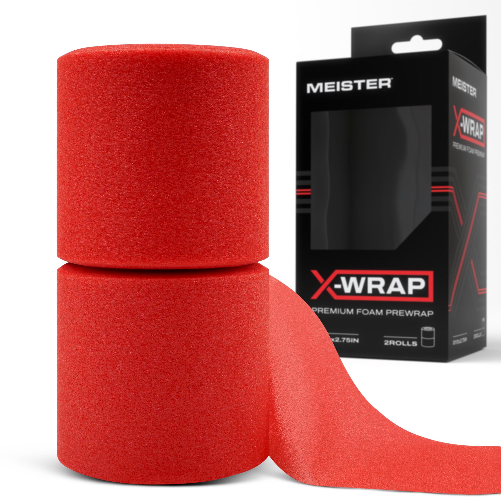 Meister X-Wrap Foam PreWrap - 30yd x 2.75" - Red - 2 Rolls | Meister