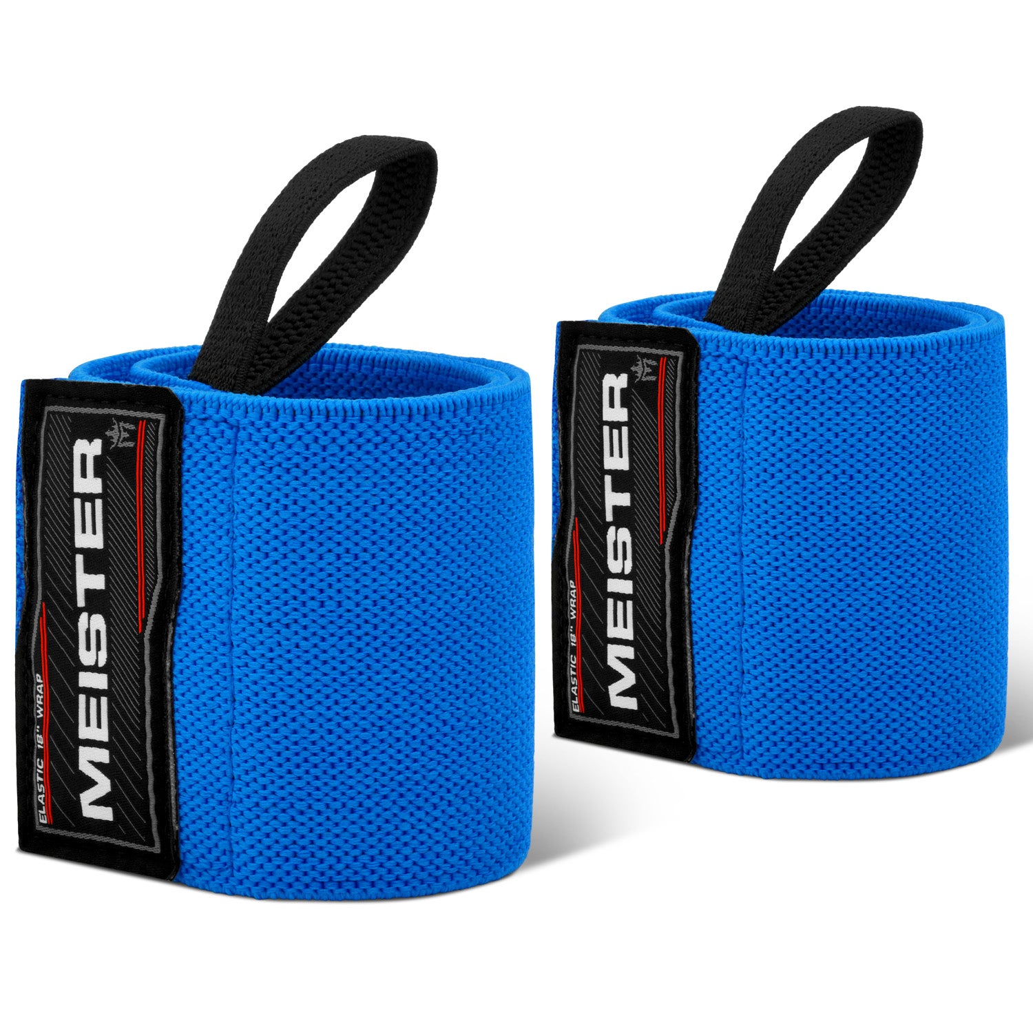 Meister 18" Elastic Weightlifting & Strongman Wrist Wraps - Blue
