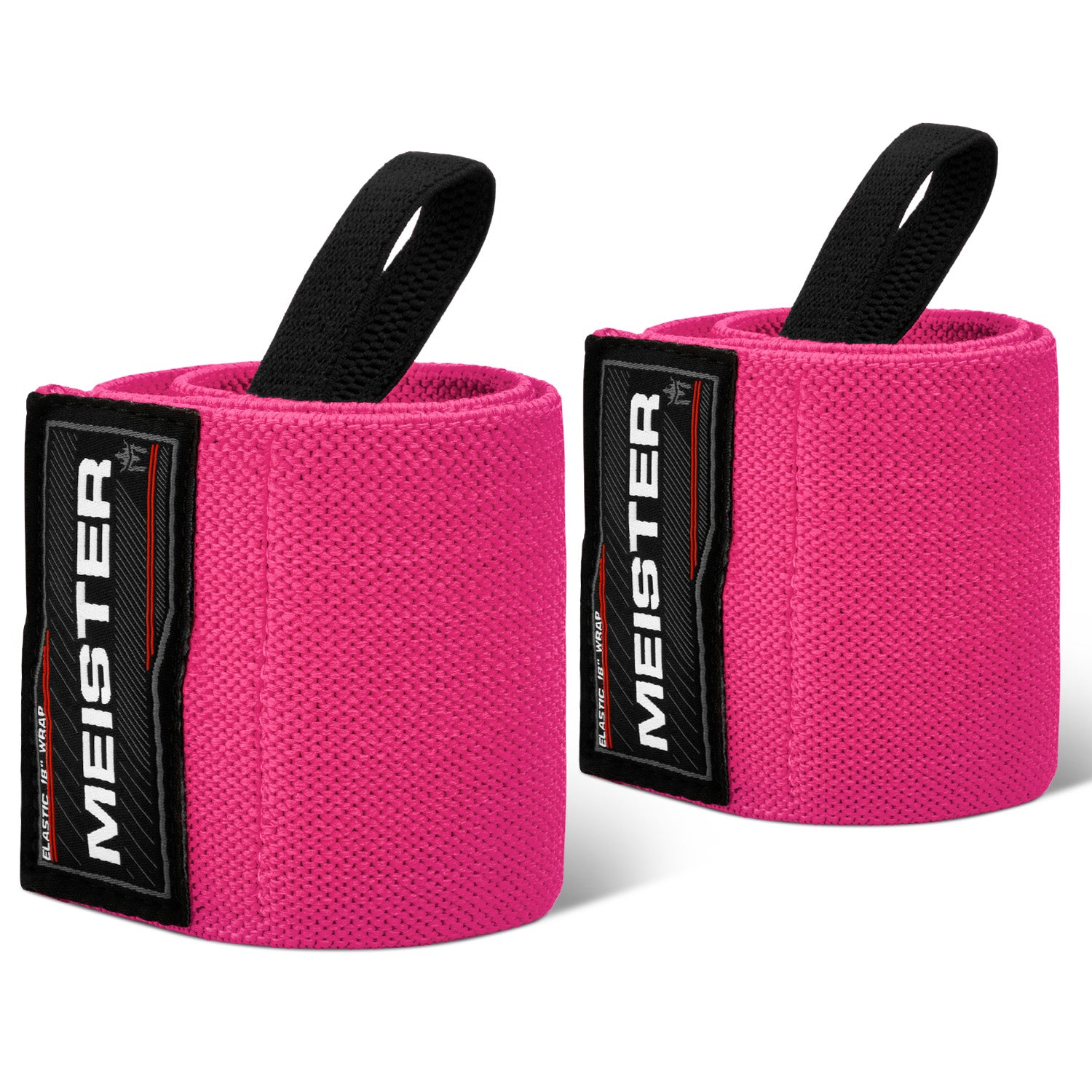 Meister 18" Elastic Weightlifting & Strongman Wrist Wraps - Pink