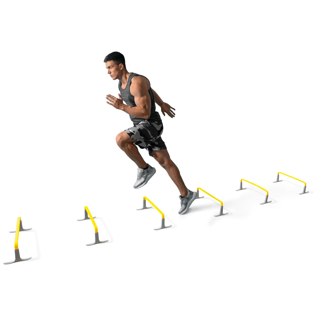 ZoomFlex 6" Agility Hurdles - Electric Yellow 6 Pack w/ Bag | Meister