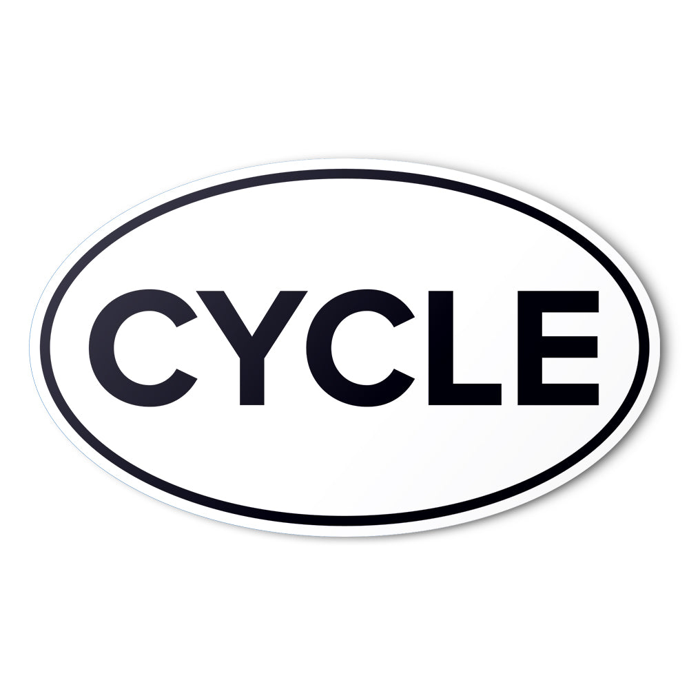 CYCLE ANTI-UV VINYL BUMPER STICKER Cycling Biking Sports Euro Oval Car ...